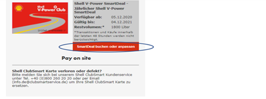 Wie kann ich meine Zahlungsart für den Shell V-Power SmartDeal im ...