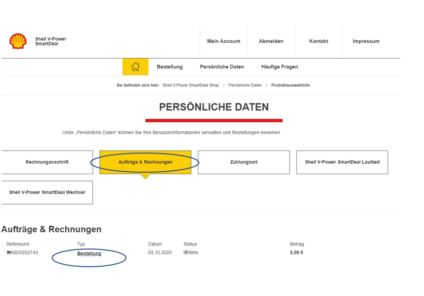 Erhalte ich beim Kauf des Shell V-Power SmartDeals eine Rechnung ...